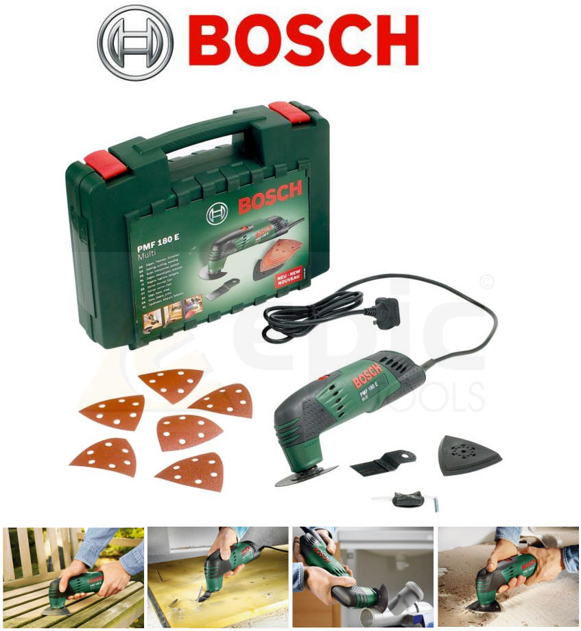 BOSCH Multi Function Tool Kit + Wood/Metal Blades & Sander Pad+Case ...