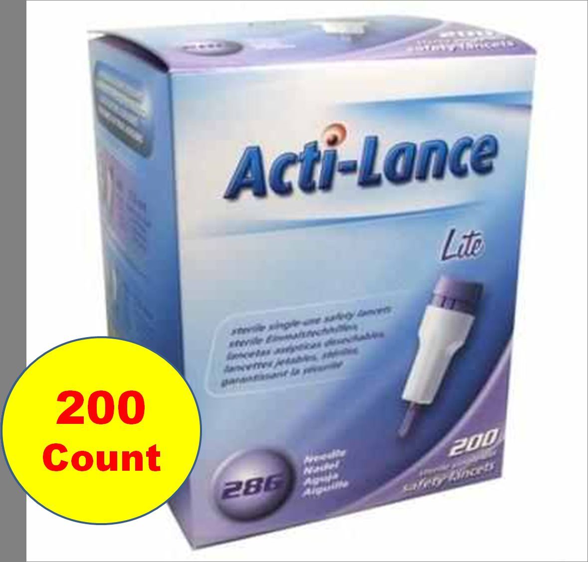 1 Box - Acti-Lance Lite 28G 1.5mm Safety Lancets - 200 Count, www.iSaveBig.com