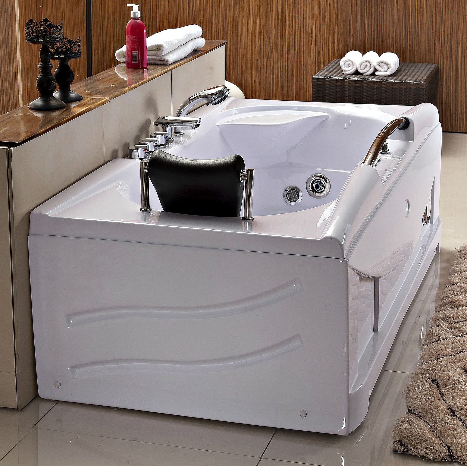 BATHTUB WHIRLPOOL JETTED SPA Hot Tub 19 Massage Air Jets Inline Heater