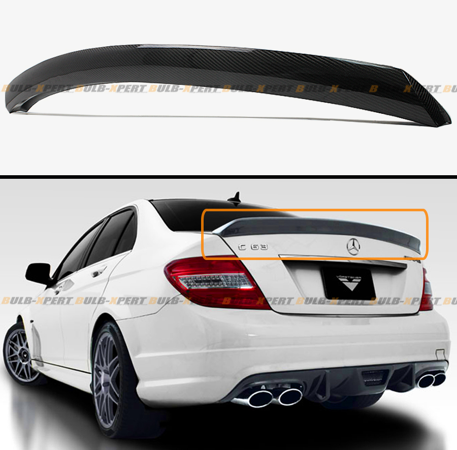 For Mercedes Benz W204 C250 C300 C63 Carbon Fiber V Style Duckbill
