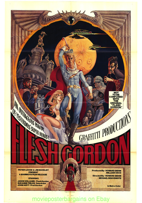 Flesh Gordon Movie Poster 1974 Parody Of Flash Gordon Ebay