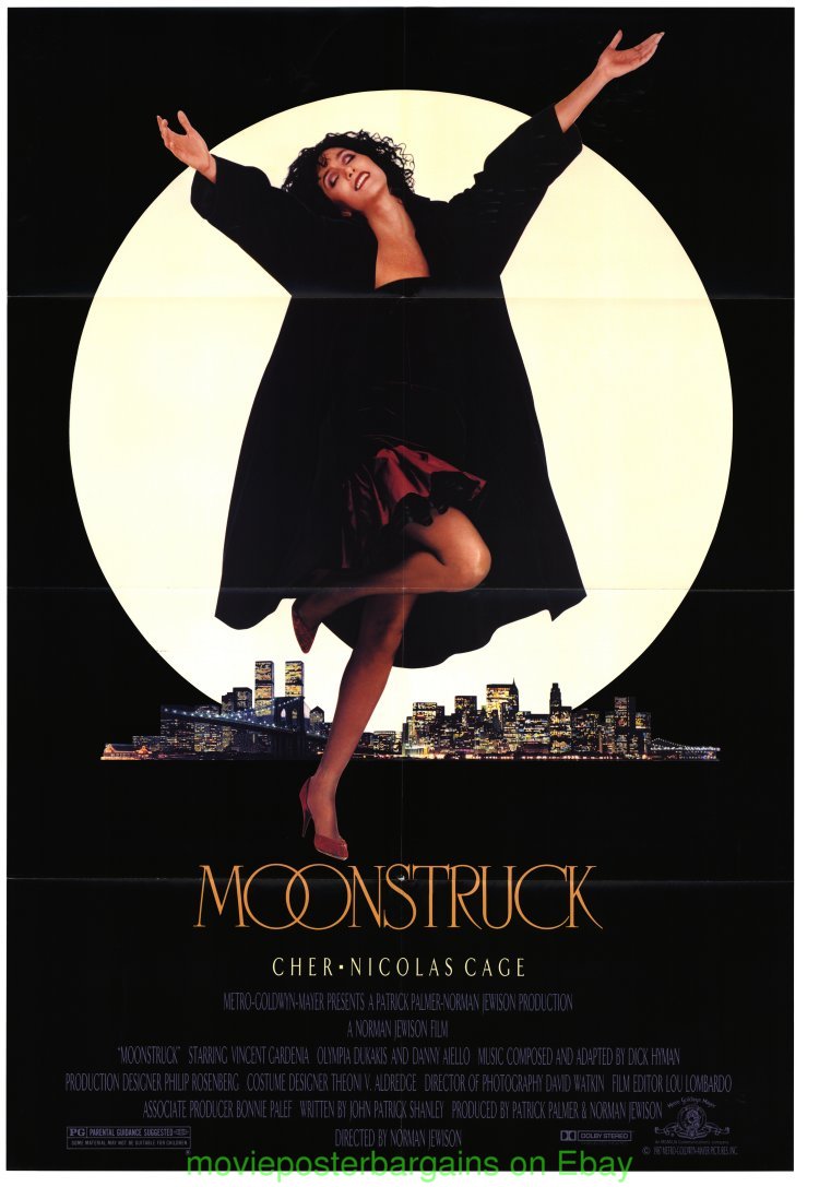 MOONSTRUCK MOVIE POSTER Original 27x41 Folded 1987 One Sheet CHER NICOLAS CAGE | eBay