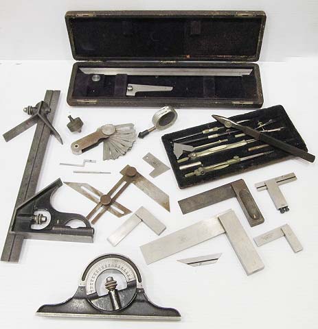 MIXED LOT OF MACHINIST PRECISION MEASURING TOOLS SQUARES
