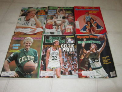 catsndog2005 : 6 Larry Bird Sports Illustrated magazines vintage lot