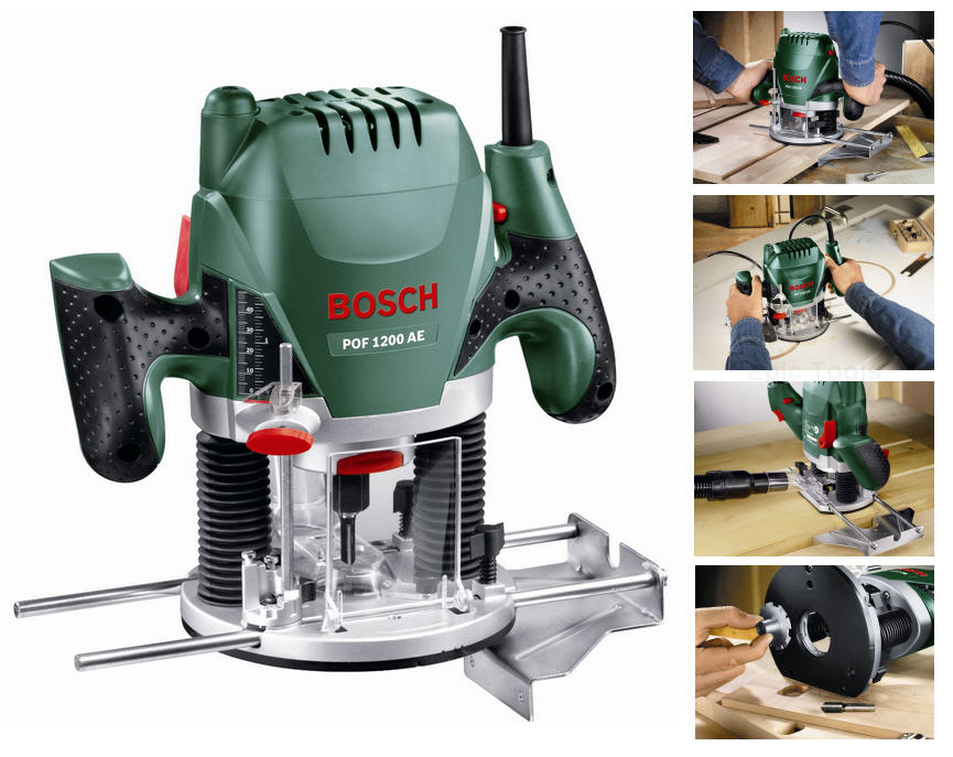 BOSCH 1200w 1/4"/6mm/8mm Variable Speed Plunge Router & Bit Kit 240v ...
