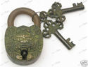 shopping24x7 : Vintage Solid Brass Chinese Dragon Face Padlock W/Keys