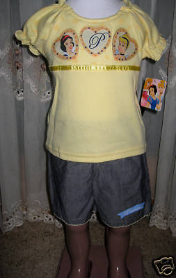 mommacoz4 : Disney Princess short set (NWT) Pink or yellow - size 2