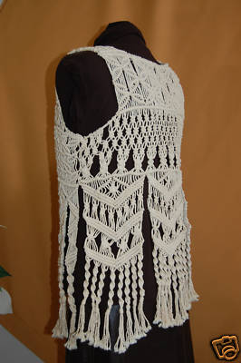 dycdesign : Vintage Hippie 1960's MACRAME Vest! Hand knotted ART