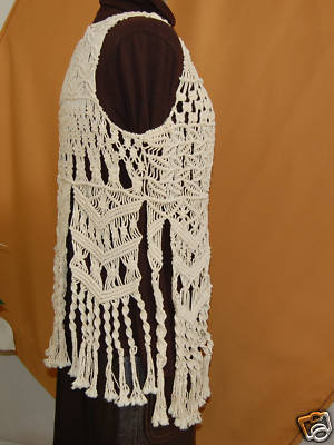 dycdesign : Vintage Hippie 1960's MACRAME Vest! Hand knotted ART