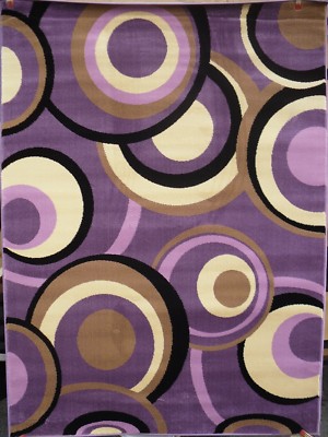 jennis rugs : 5x8 New Purple Biege Black Modern Area Rug