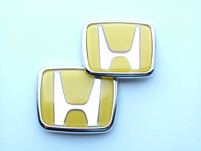 vertucell : Honda Emblems Yellow front & rear Decal Stickers badge