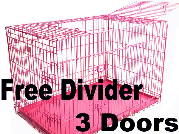 Bobopets Great Products for less price : 36" 3 Door Pink Folding Dog ...