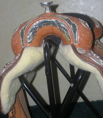 lovemyauctions : SILVER MESA SHOW SADDLE WITH BREAST COLLAR & HEADSTALL