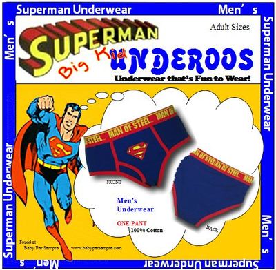 Superman Big Kid Underoos Underwear Briefs Adult ABDL Diaper Baby, Baby ...