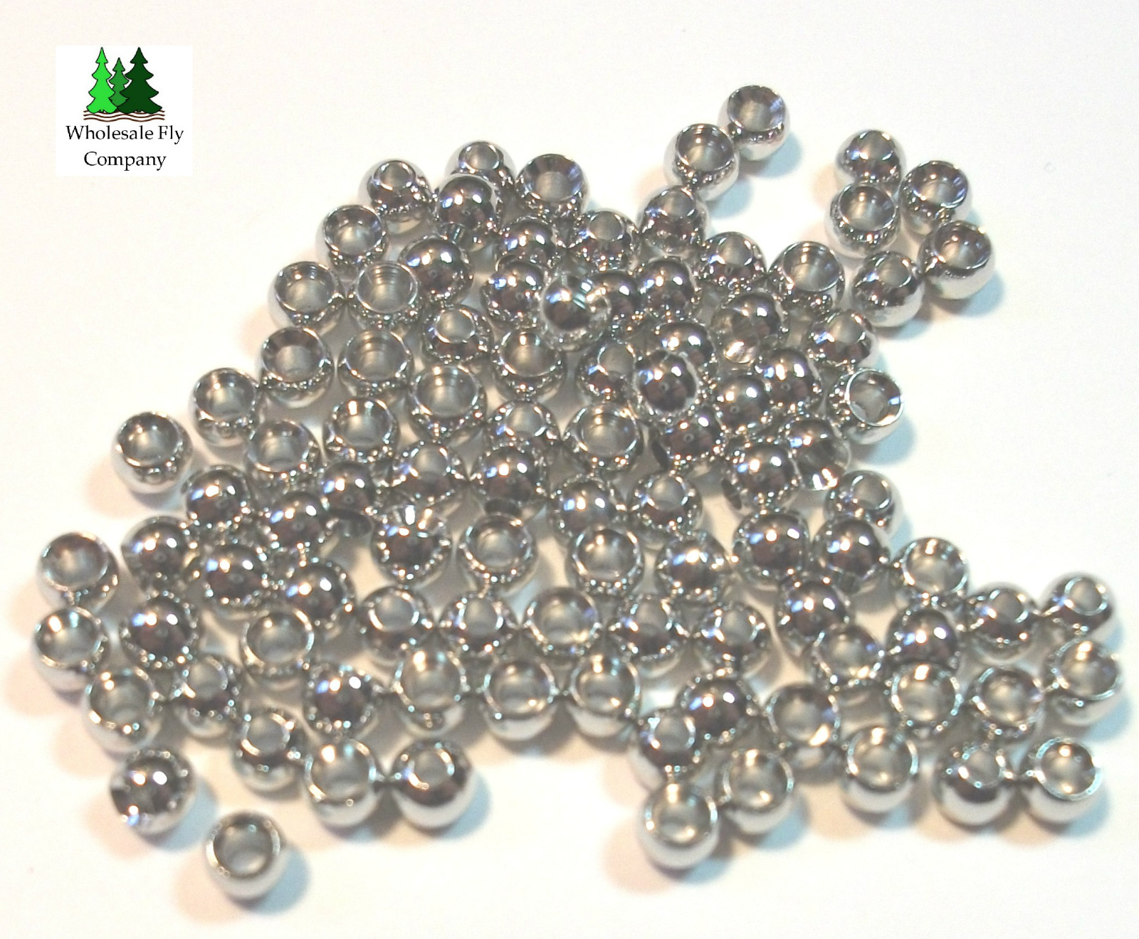 Wholesale Fly Company 100 Brass Beads Silver Nickel
