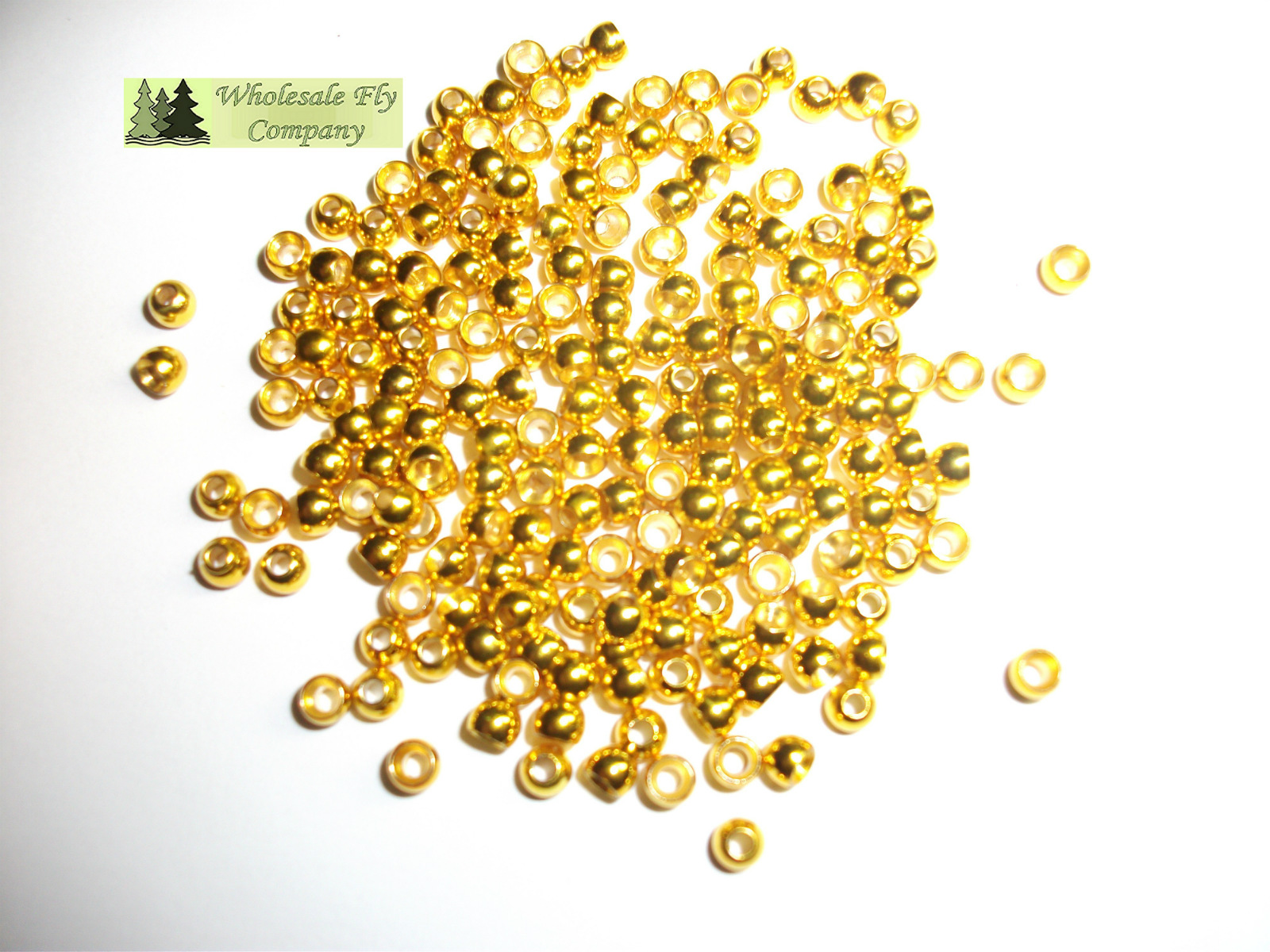 Wholesale Fly Company 100 Metallic Yellow Brass Fly Tying Beads