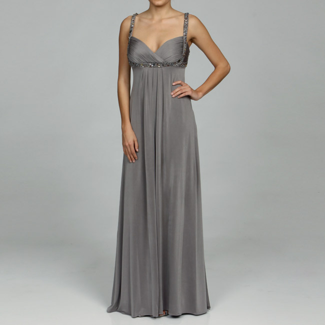 Overstocked Warehouse : JS Boutique Women's Ruche Beaded Empire Dress