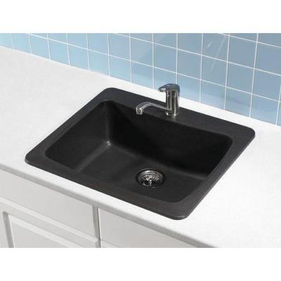 Pegasus AL10MB Dual Mount Granite 25x22x8 1-Hole Kitchen Sink in ...