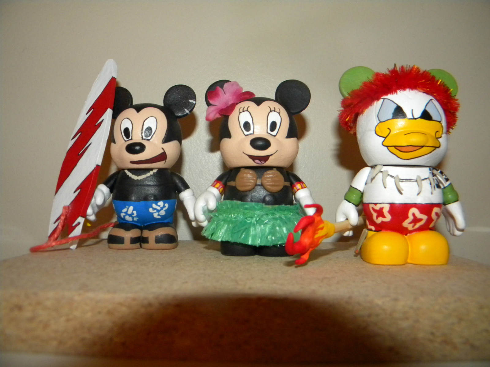 3" Polynesian Themed 3-pc Set, Hula Girl Minnie; Surfer Mickey; Fire ...