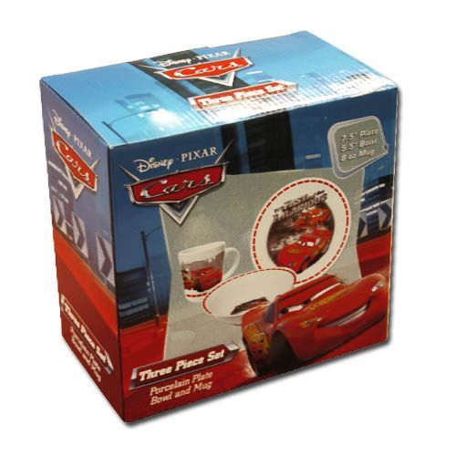 Cars 3 Pc Porcelain Dinner Set In Printed Case Pack 6, Kellies Shop