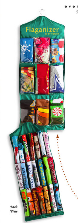 GARDEN FLAG ORGANIZER multi-storage organization 4 Garden & House Flag ...