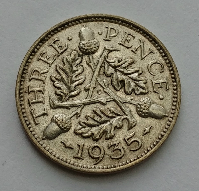 1935 Great Britain .500 Silver 3 Pence Coin | eBay