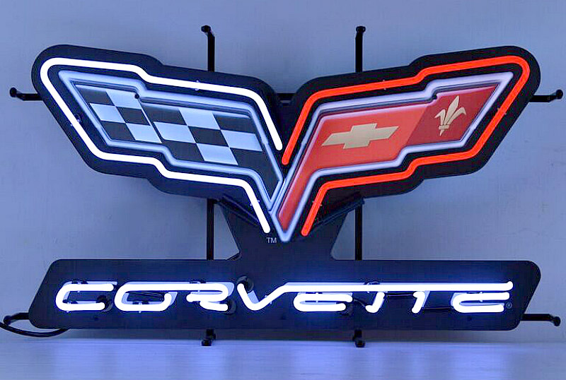 Decorate With Daria : CORVETTE C6 FLAGS NEON SIGN 30" L Wall Window ...