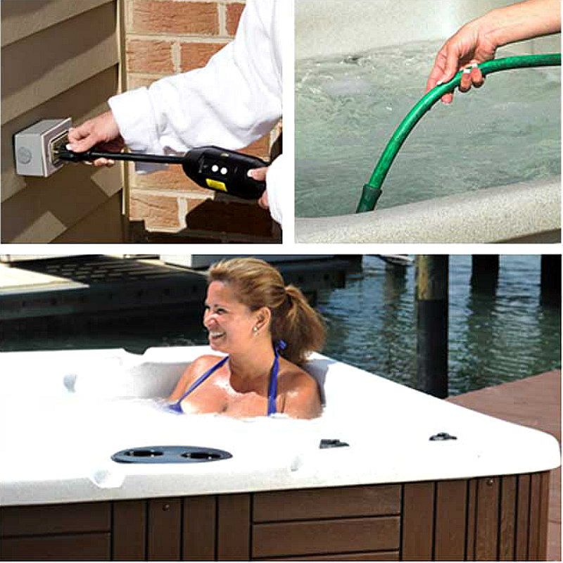 HOT TUB 3 PERSON DURASPORT SPA CYPRUS 120V 14 Jets 2HP Pump Lounger 62 ...