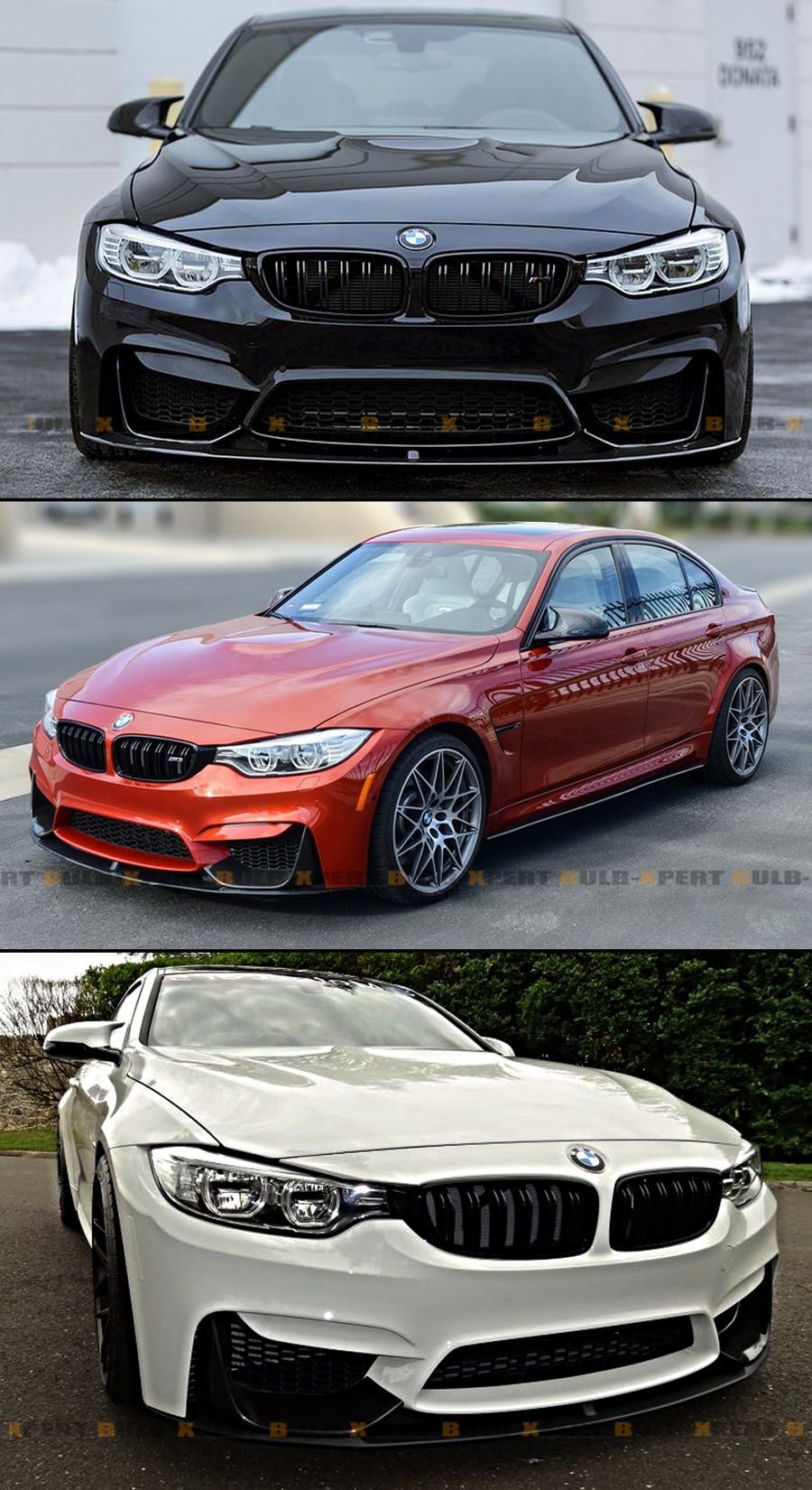 For 15-2020 BMW F80 M3 F83 F82 M4 Gloss Blk Performance Front Lip ...