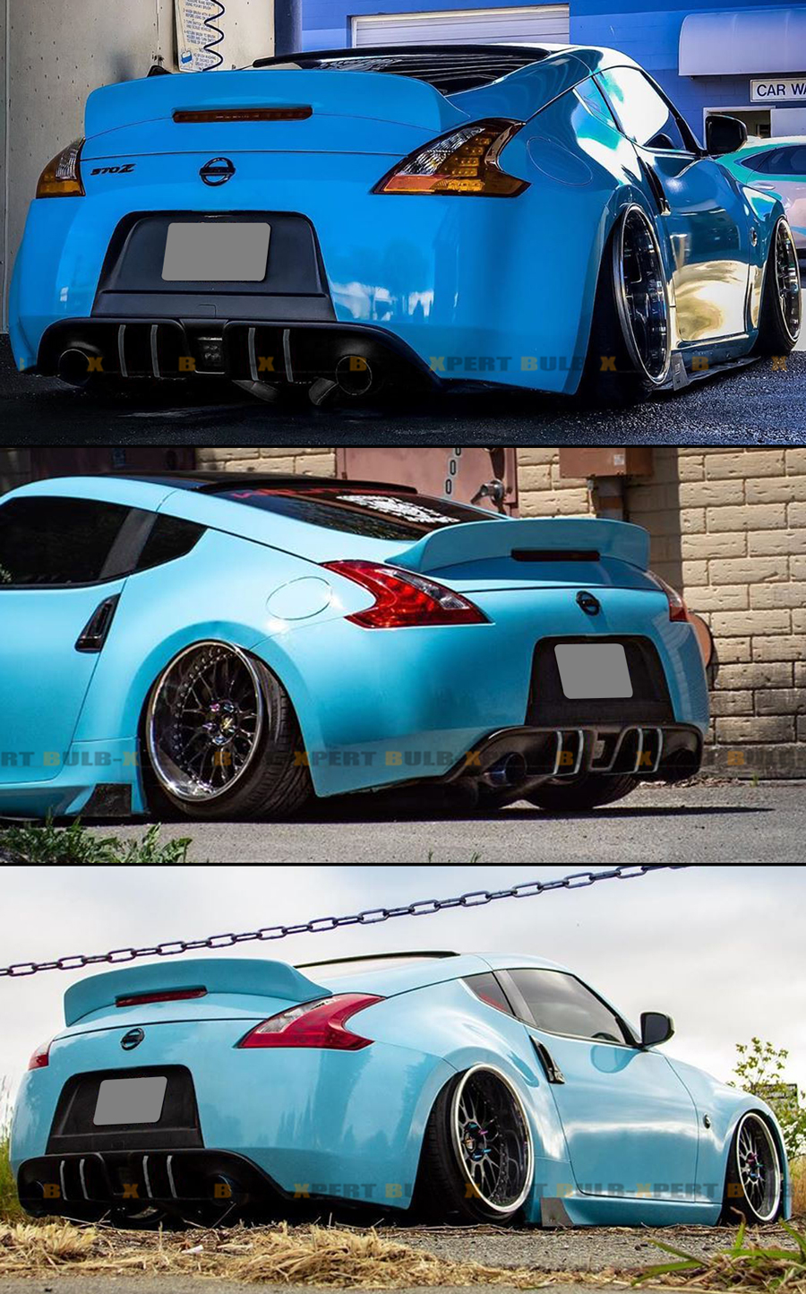 For 2009-2019 Nissan 370Z Z34 JDM Vortex Shark Fin Rear Bumper Diffuser Valance | eBay