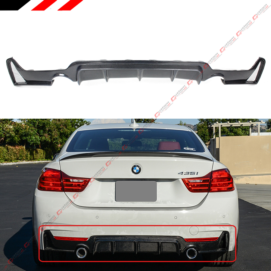 For 14-2020 BMW F32 F36 Carbon Fiber M Sport Rear Bumper Diffuser Dual ...