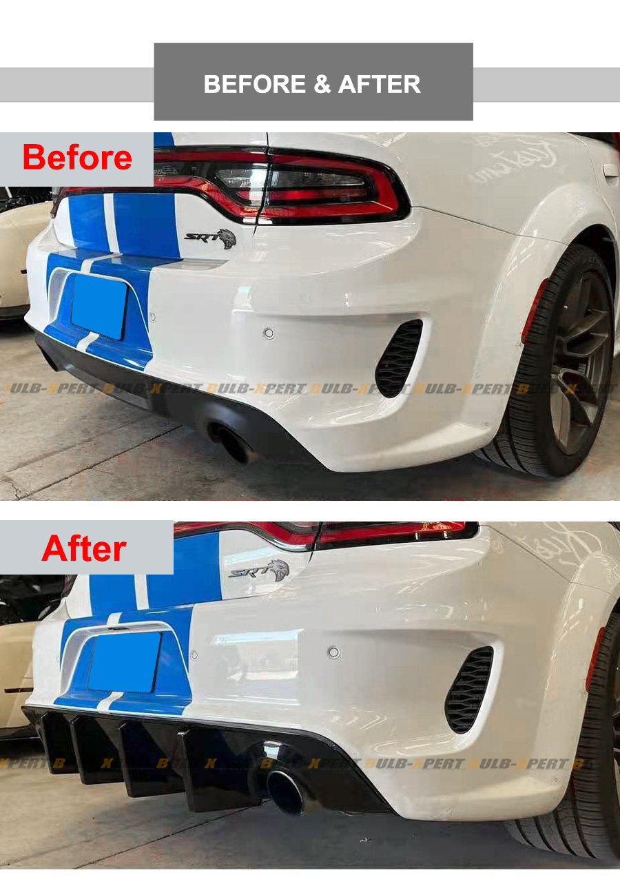 For 2020-2021 Dodge Charger SRT Hellcat Widebody Shark Fin Rear Bumper ...