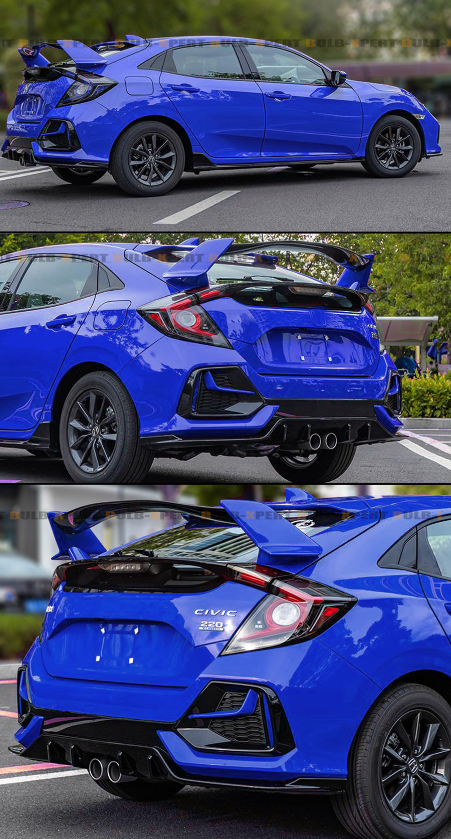 FOR 16-21 CIVIC FK4 FK7 5DR HATCHBACK 2 TONE BLUE BLK TYPE R STYLE ...