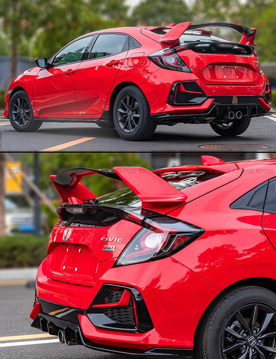 FOR 16-2021 CIVIC FK4 FK7 5DR HATCHBACK 2 TONE RED BLK TYPE R STYLE ...