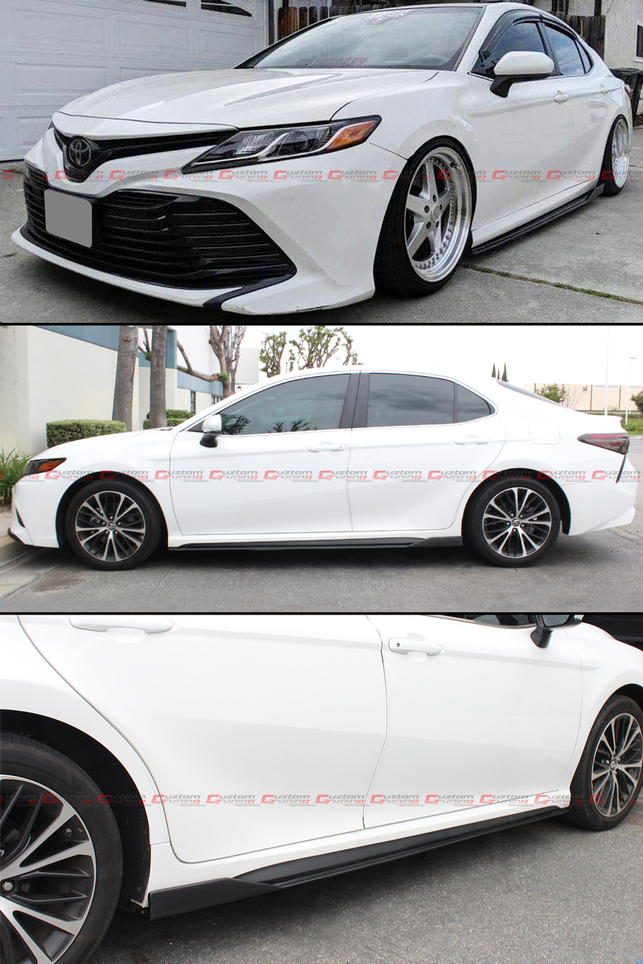 FOR 2018-2021 TOYOTA CAMRY LE SE XSE XLE JDM GT STYLE BLACK SIDE SKIRT ...