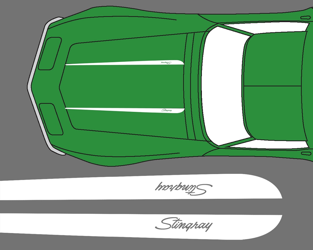 C3 Corvette 1973-1982 Hood Stripe Decals - Pair | eBay