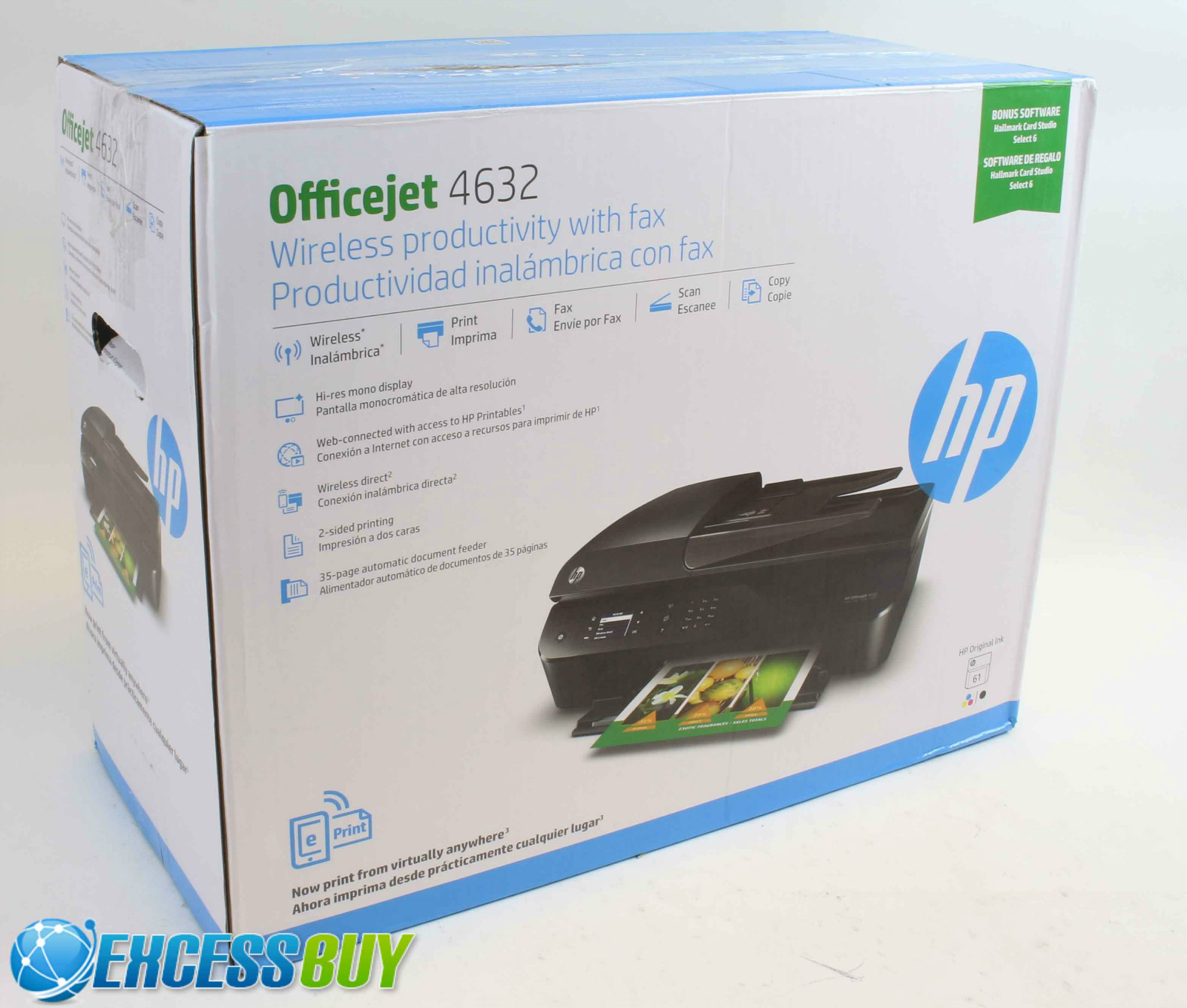 HP Officejet 4632 e-All-in-One Inkjet Printer Mobile Print Fax Scan ...