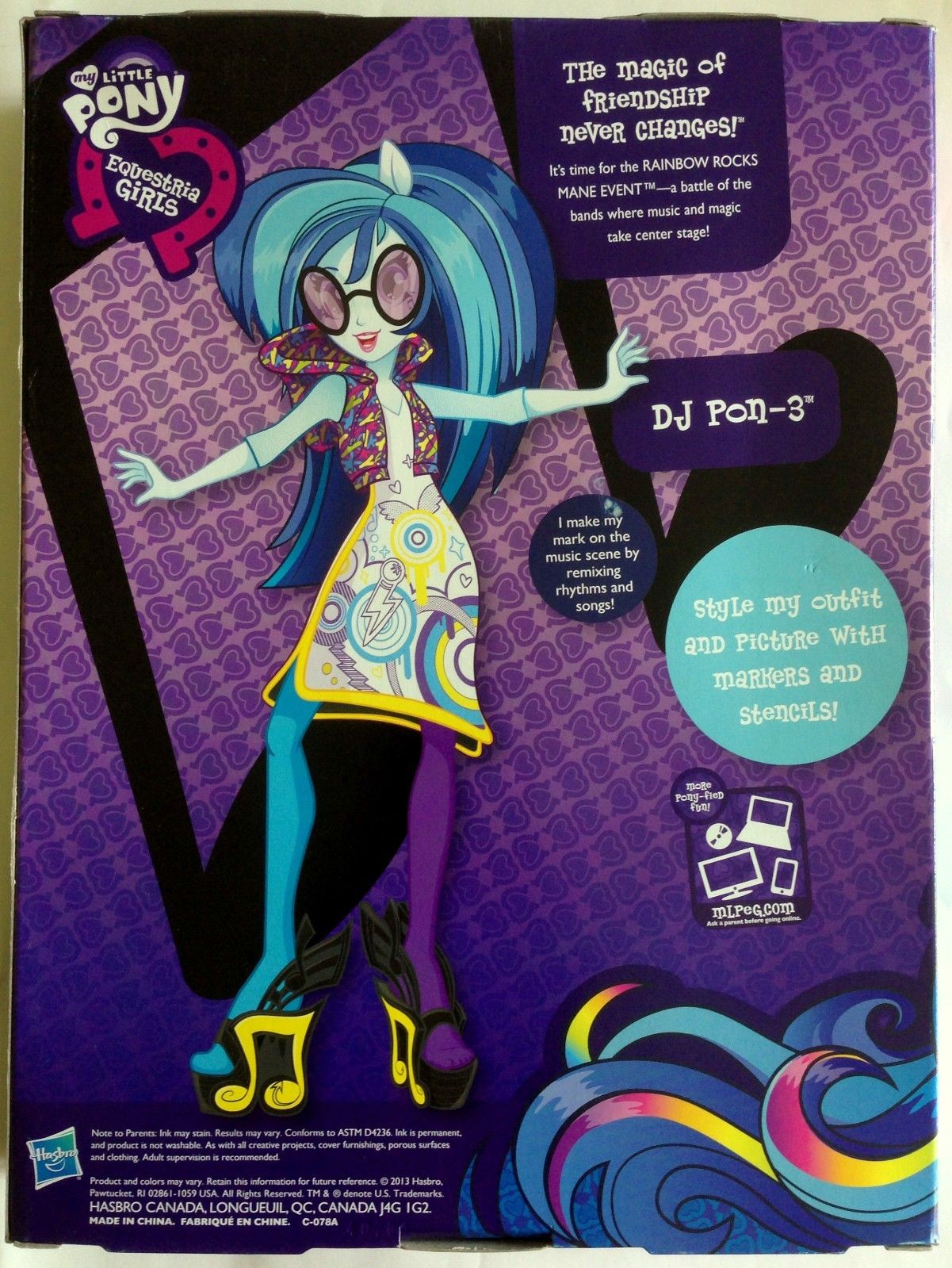 My Little Pony Equestria Girls Rainbow Rocks DJ PON-3 Vinyl Scratch ...