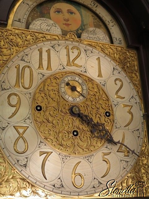 F30174EC: ELLIOTT OF LONDON Antique Mahogany 5 Tube Grandfather Clock ...