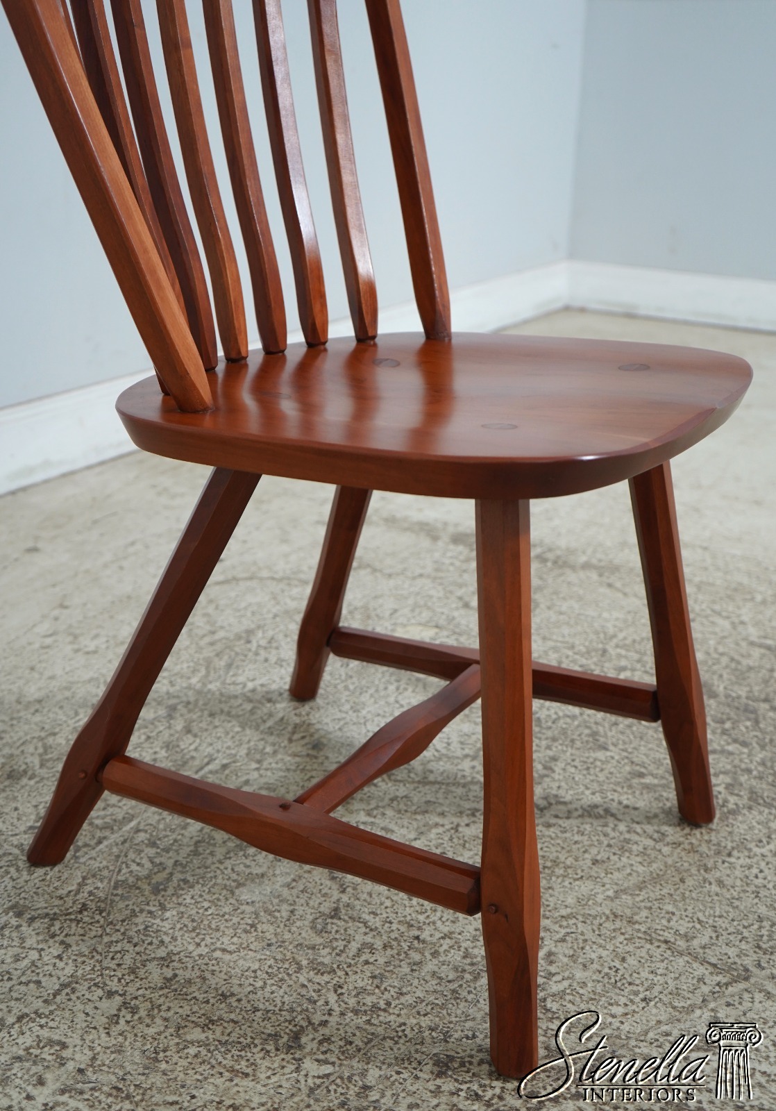 L62653EC: Set of 8 HUNT COUNTY Cherry Windsor Dining Chairs, Stenella ...