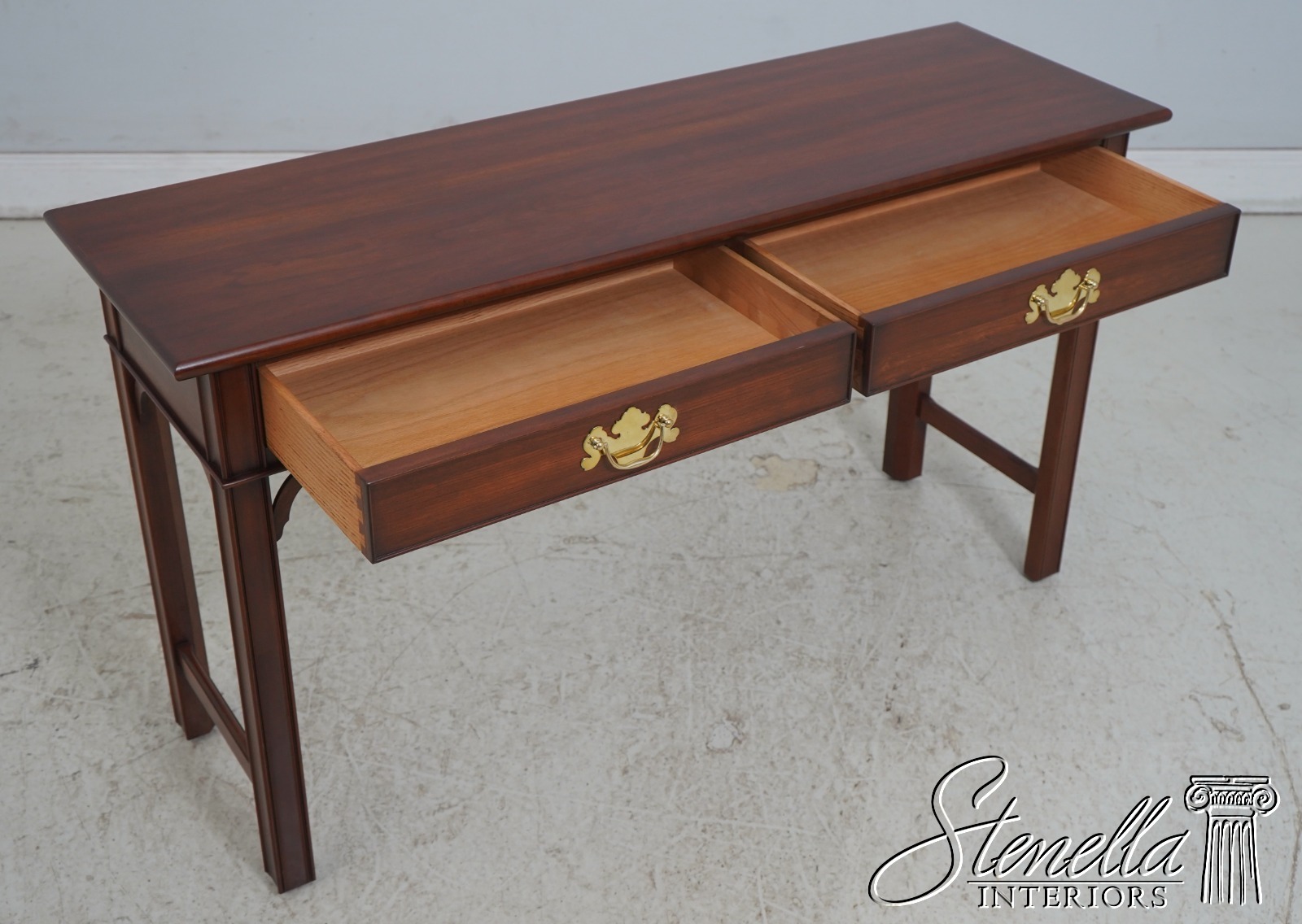 69503: HENKEL HARRIS Cherry 2 Drawer Console Table, Stenella Antiques ...