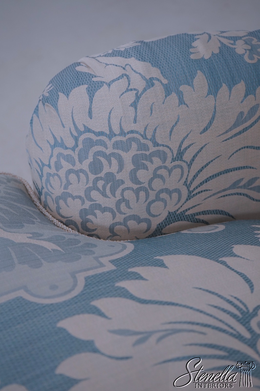 64626EC: SCALAMANDRE Damask Upholstered Sofa, Stenella Antiques & Interiors