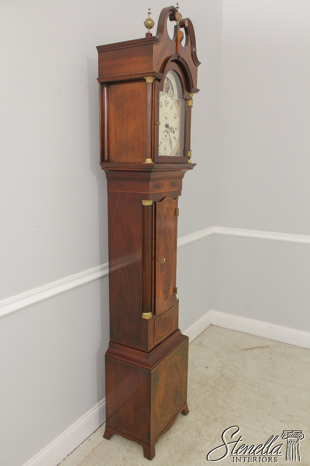 L59999EC: SLIGH Thomas Harland Inlaid Mahogany Grandfather Clock ...