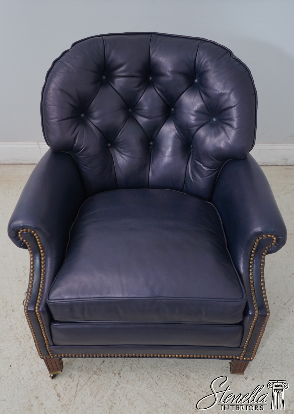 66359EC/60EC: Pair HANCOCK & MOORE Royal Blue Leather Chairs, Stenella ...