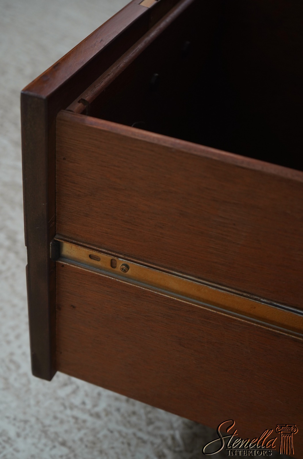 70828: Vintage Regency Style Yew Wood Inlaid 4 Drawer File Cabinet ...