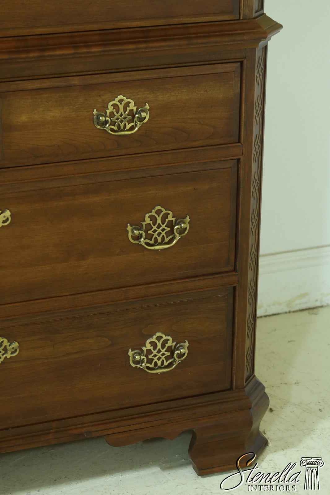 53276EC: PENNSYLVANIA HOUSE Cherry Chippendale High Chest, Stenella ...