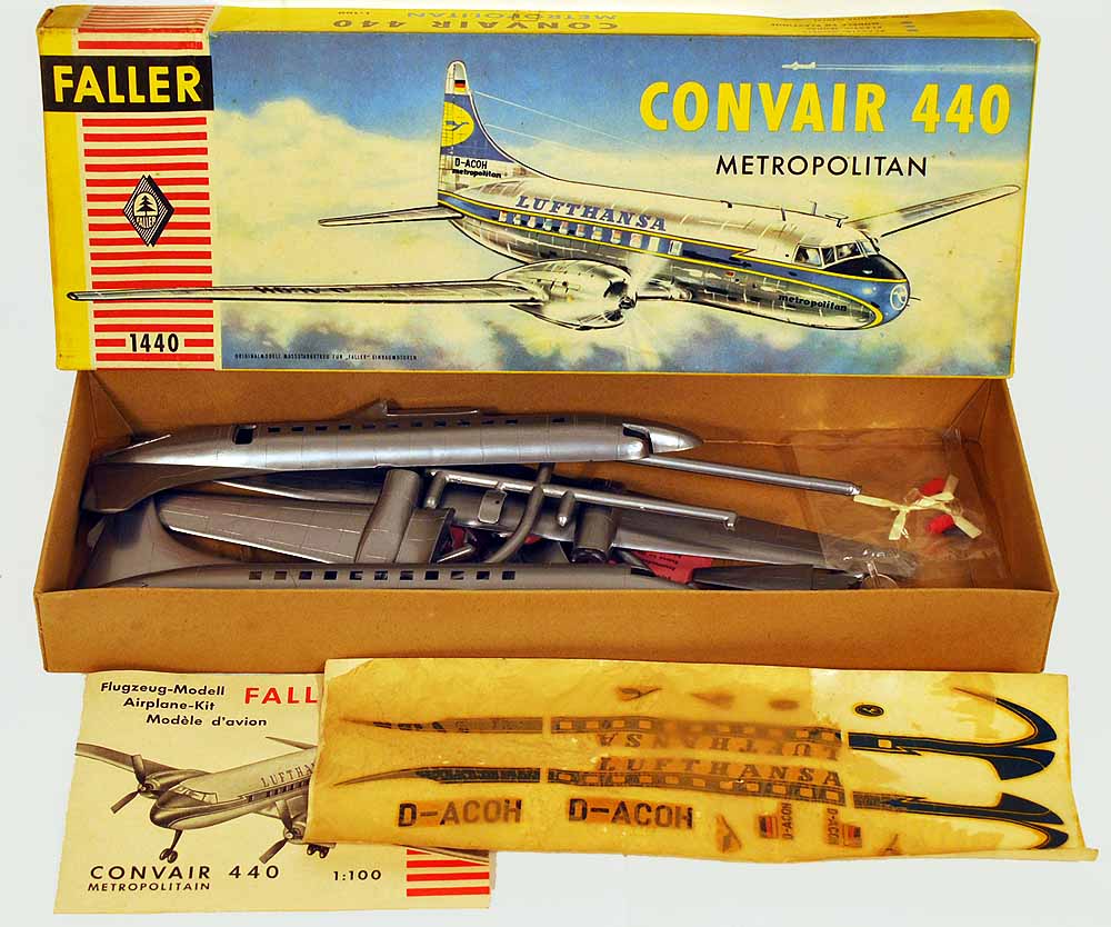 Vintage Faller #1440 1/100 CONVAIR 440 Metropolitan Lufthansa Model Kit ...