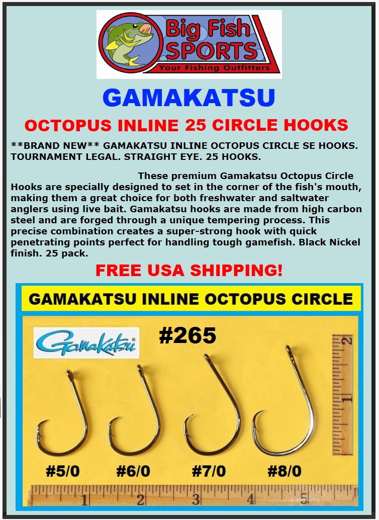 GAMAKATSU INLINE OCTOPUS CIRCLE SE #265- 25 HOOKS