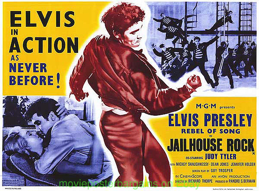 Jailhouse Rock Movie Poster 1957 British Quad Reprint 26x38 Inch Elvis