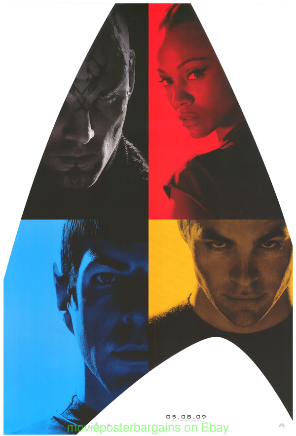 STAR TREK XI MOVIE POSTER JJ ABRAMS 2009 Film ORIGINAL Rare 4 In 1 ...